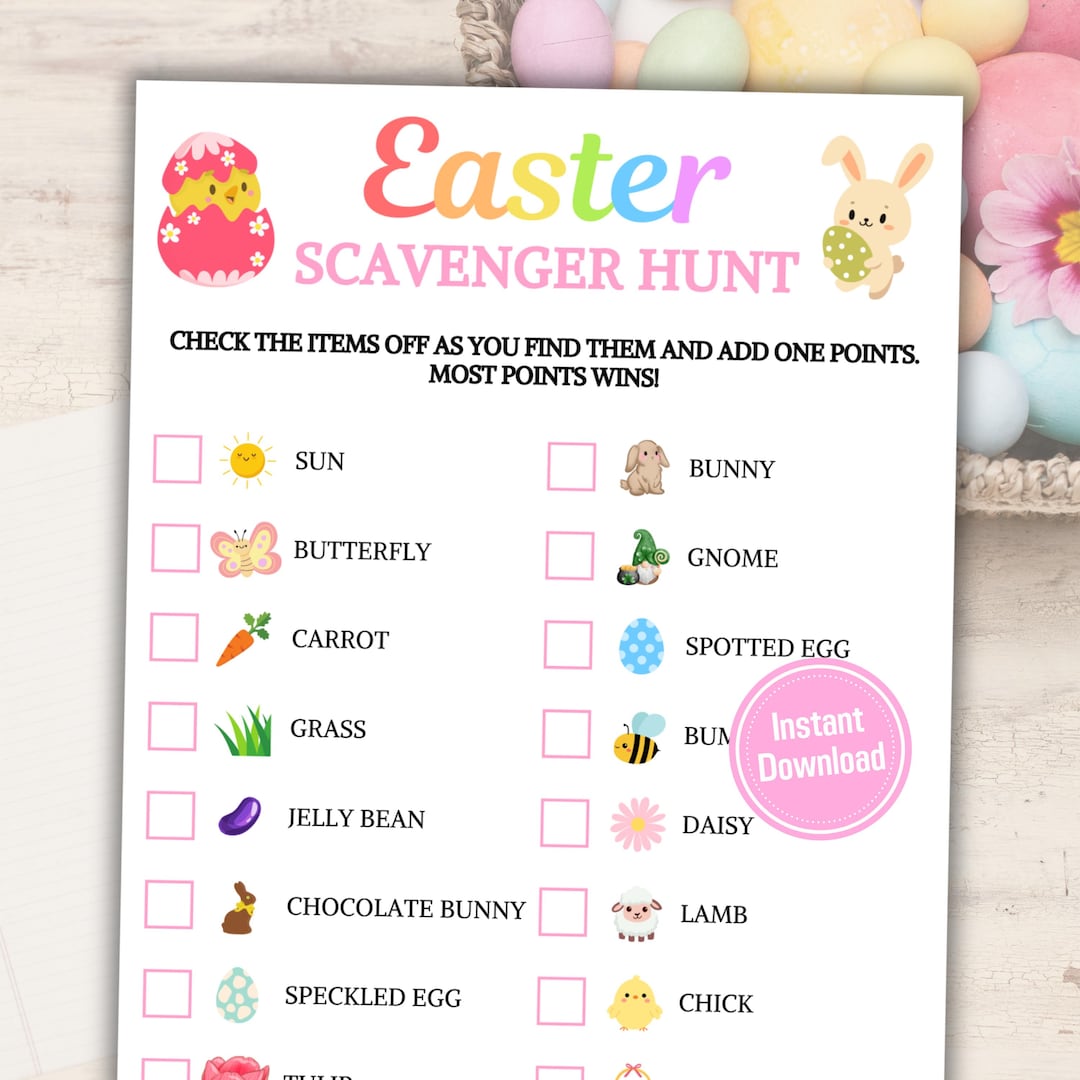 Easter Scavenger Hunt Game | Easter Treasure Hunt Game | Easter ...