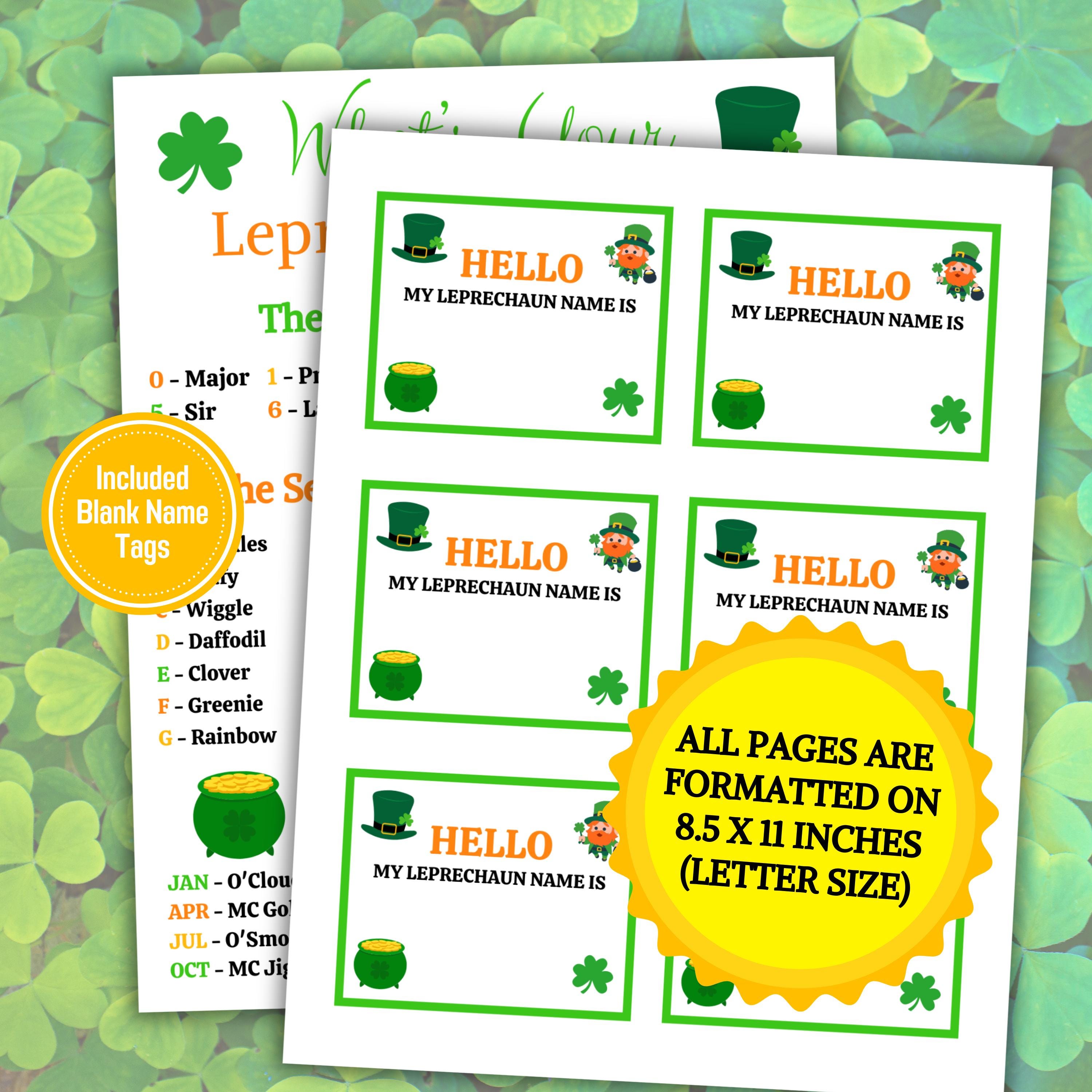 What's Your Leprechaun Name Game | Printable St. Patrick's Day ...