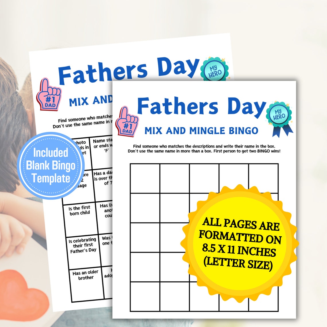 Fathers Day Mix and Mingle Bingo Fathers Day Find the Guest Bingo ...
