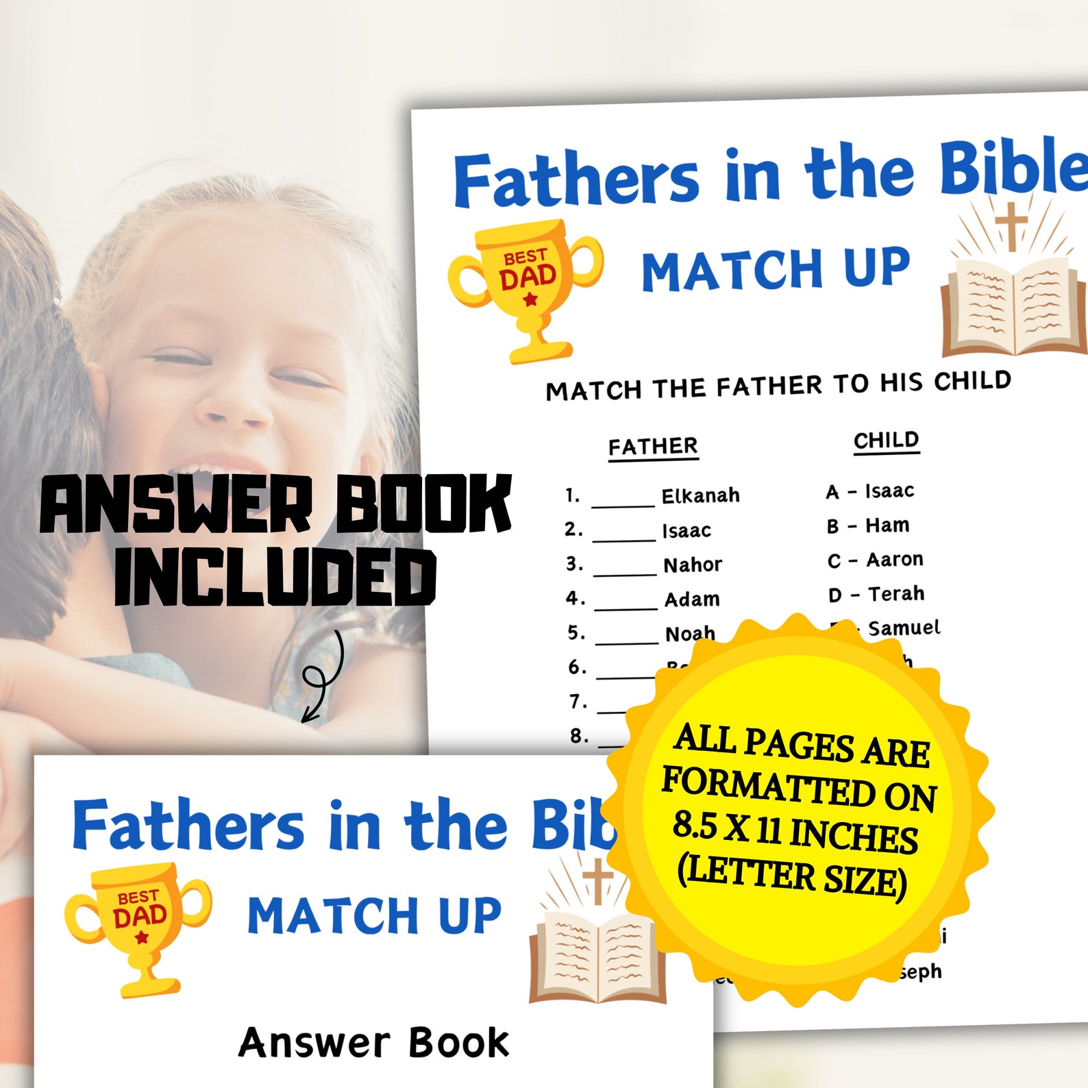 Fathers in the Bible Matching Game | Father's Day Bible Games ...
