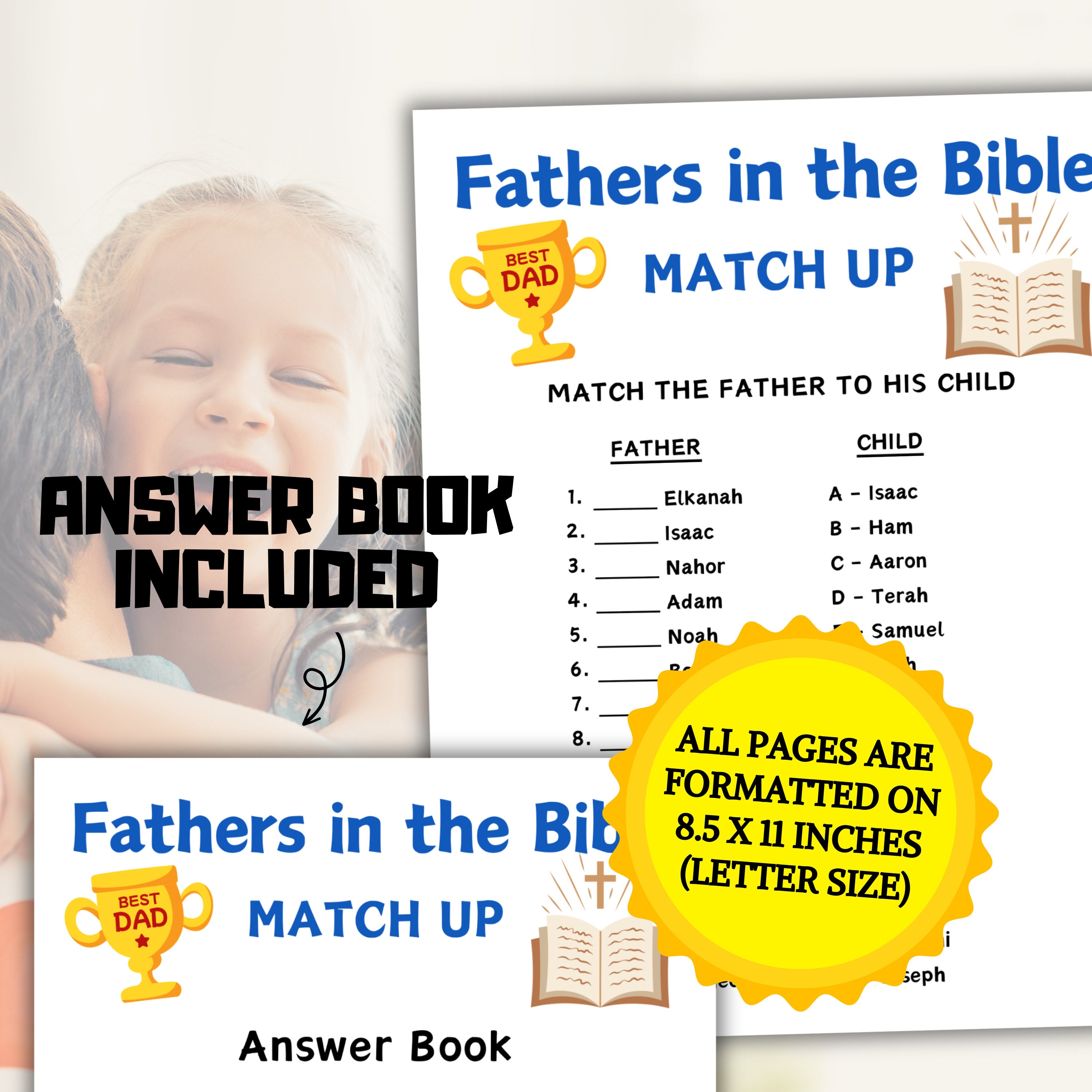 Fathers in the Bible Matching Game | Father's Day Bible Games ...