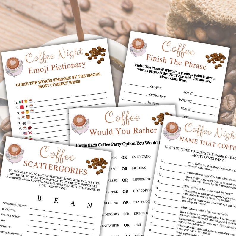 Coffee Party Game Bundle | 15 Coffee Party Games BEST Price Bundle ...