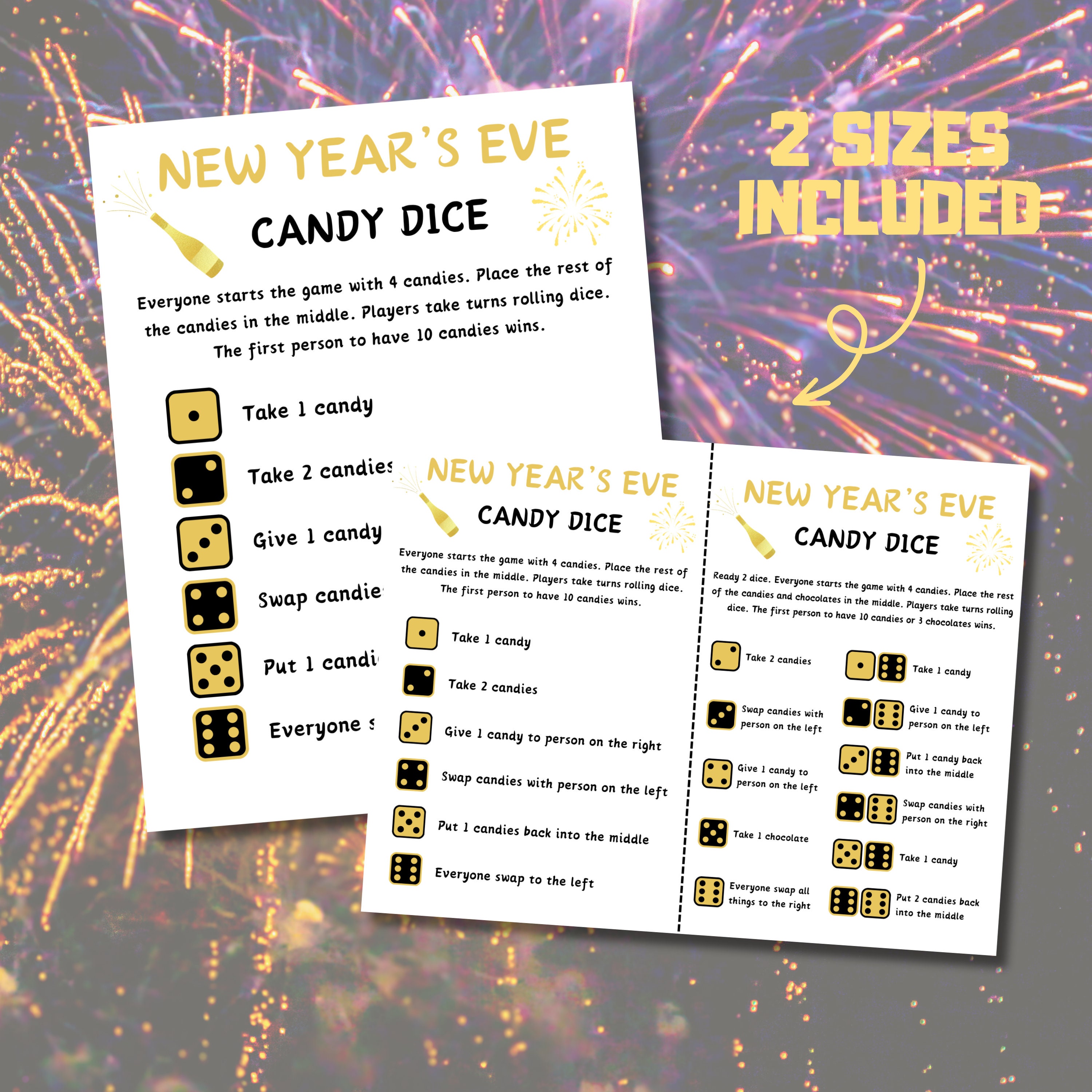 New Year's Eve Candy Dice Game New Years Party Games for Kids and ...