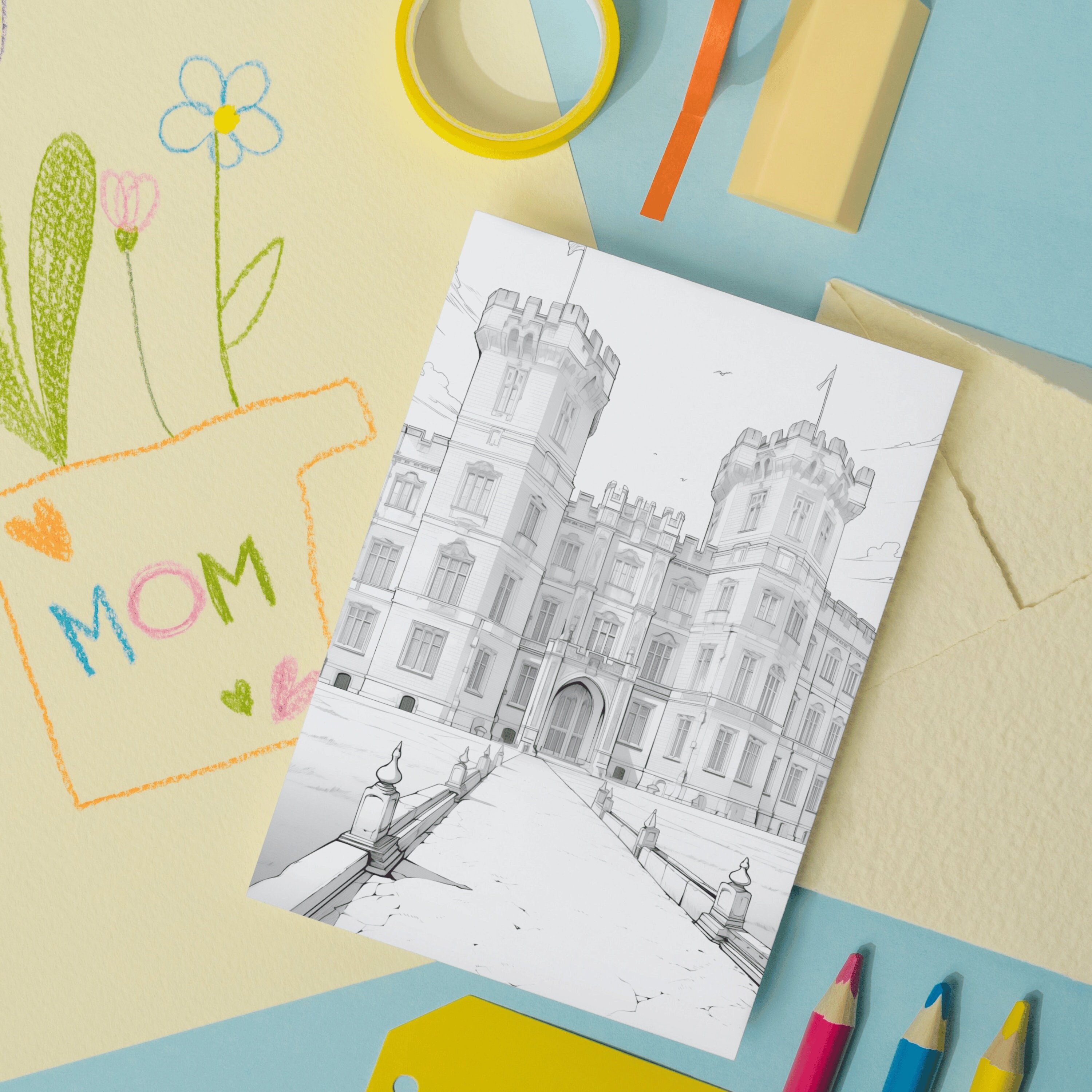 20 Pages English Castle Coloring Book, Journey Through Historic British ...