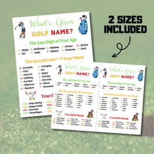 What's Your Golf Name Game | Printable Golf Name Generator | Minimalist ...