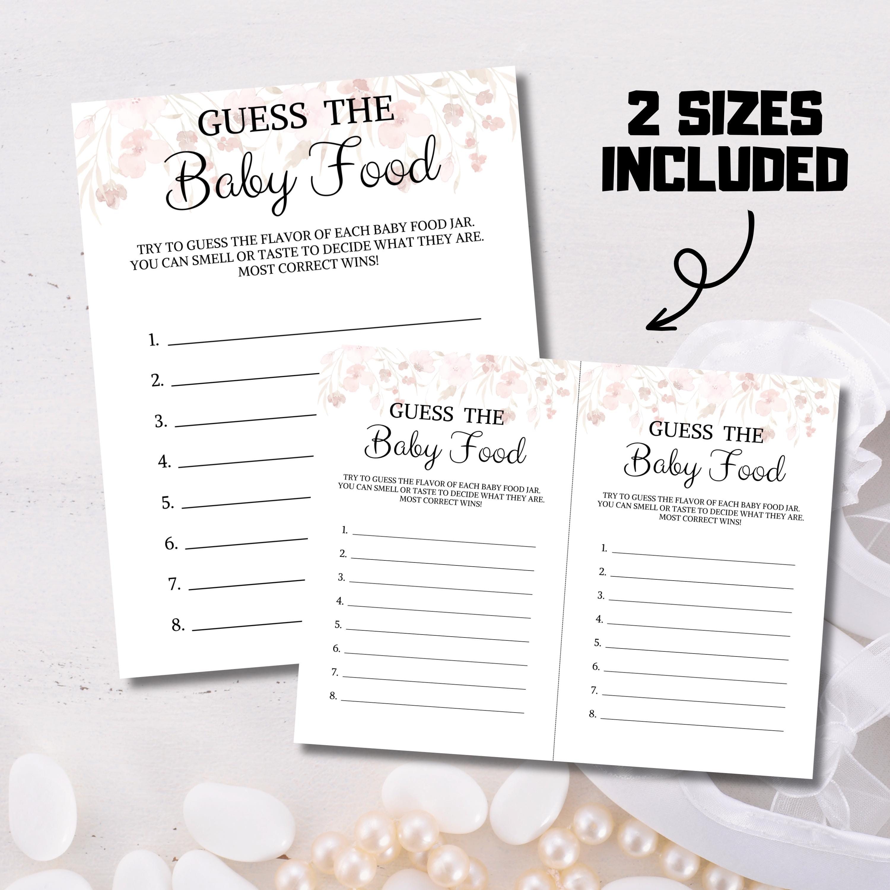 Baby Shower Guess the Baby Food Game | Name That Baby Food Game ...
