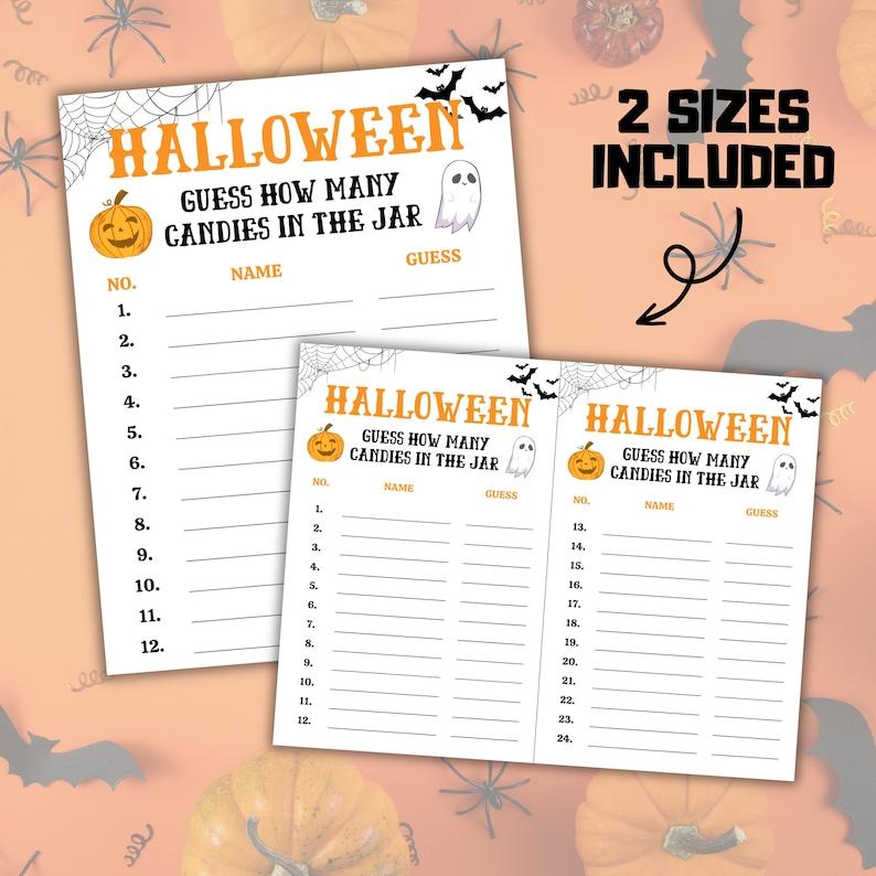 Guess How Many Candies Game | Guess How Many Halloween | Printable ...