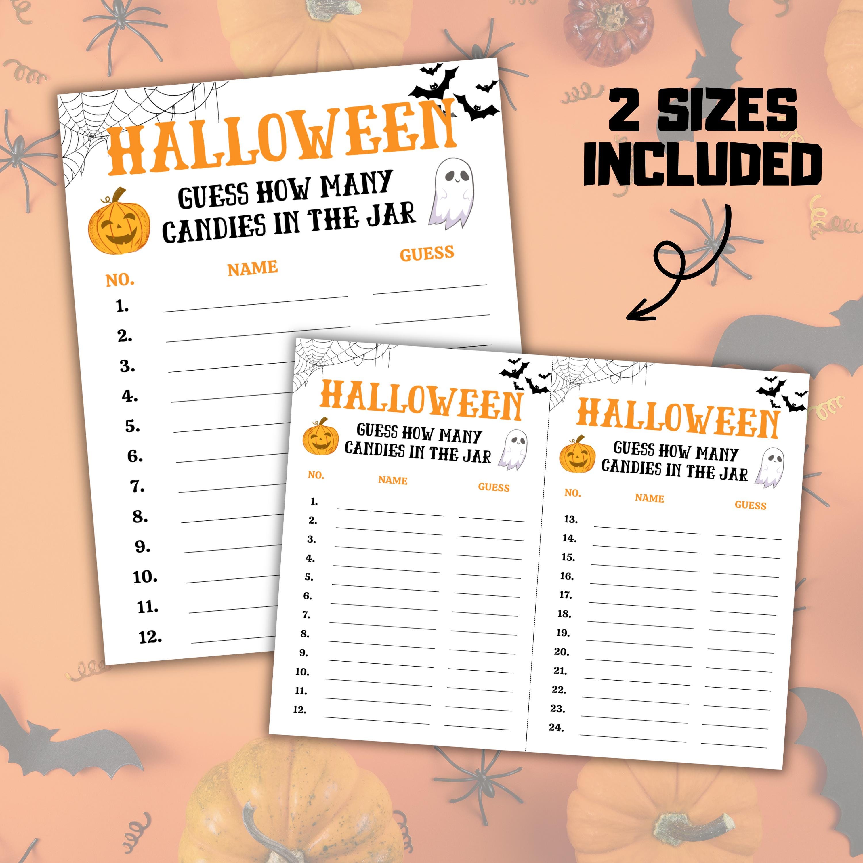 Guess How Many Candies Game | Guess How Many Halloween | Printable ...