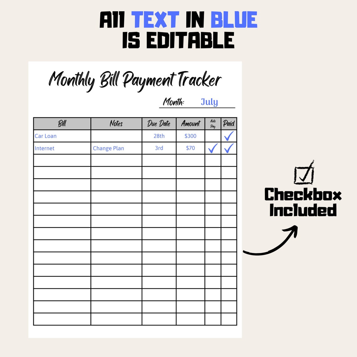 Monthly Bill Payment Tracker Cool Color Tone, Bill Payment Dashboard ...