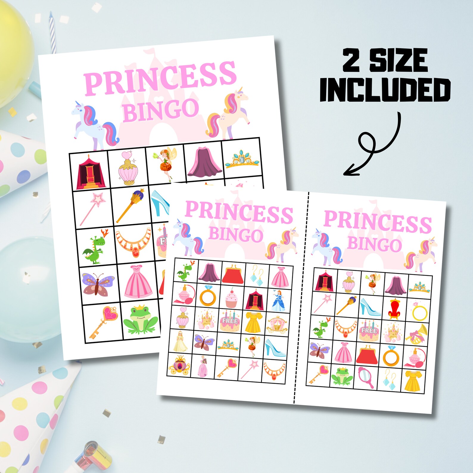 30 Princess Bingo Game Birthday Bingo Cards for Princess Birthday Party ...
