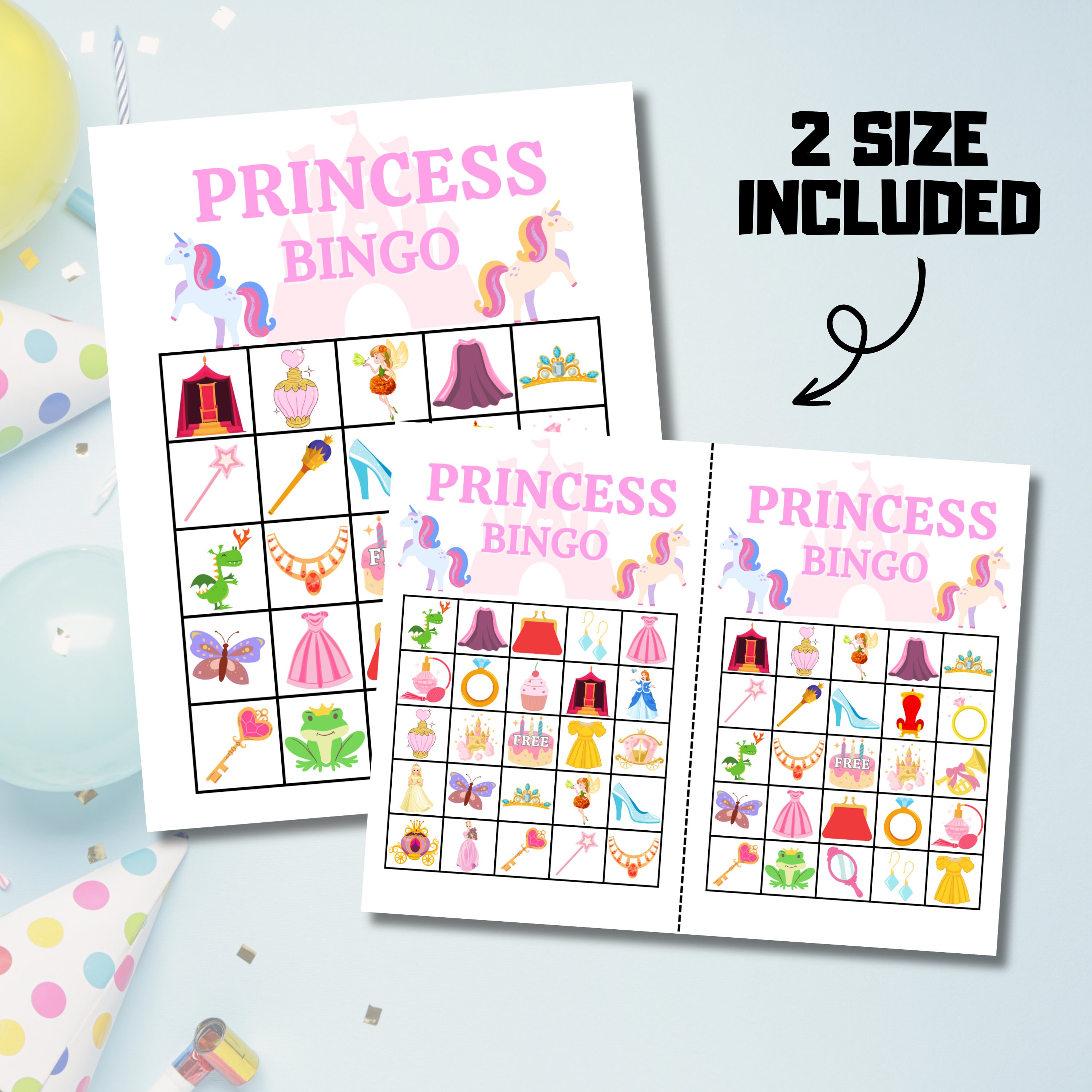 30 Princess Bingo Game Birthday Bingo Cards for Princess Birthday Party ...