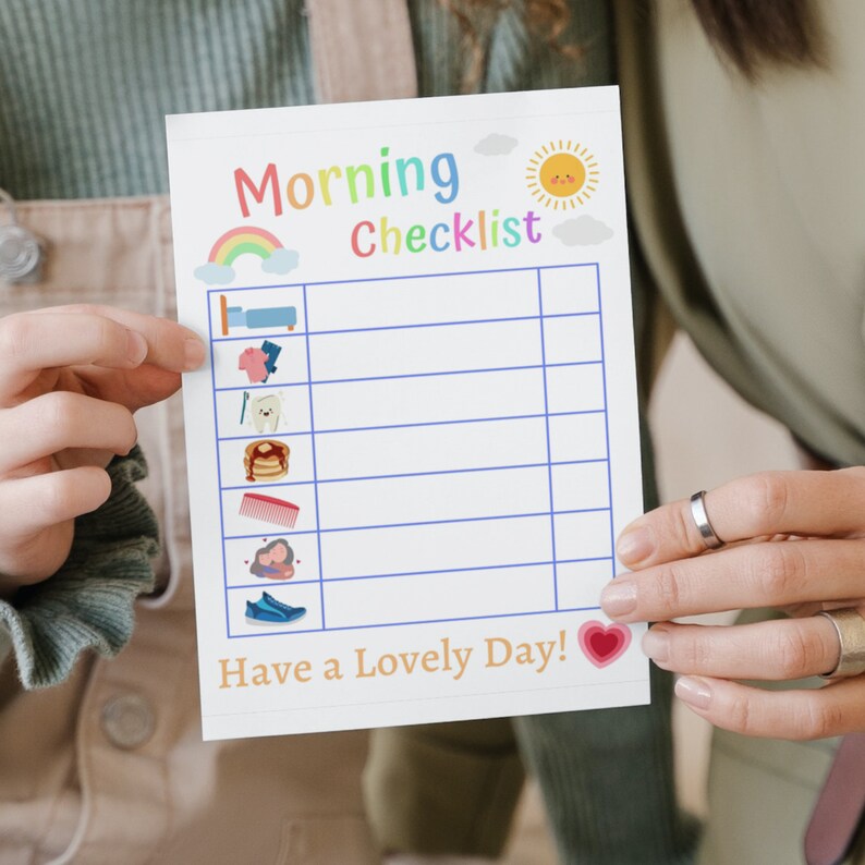 Editable Kids Morning/bedtime Checklist Printable | Printable Kid ...