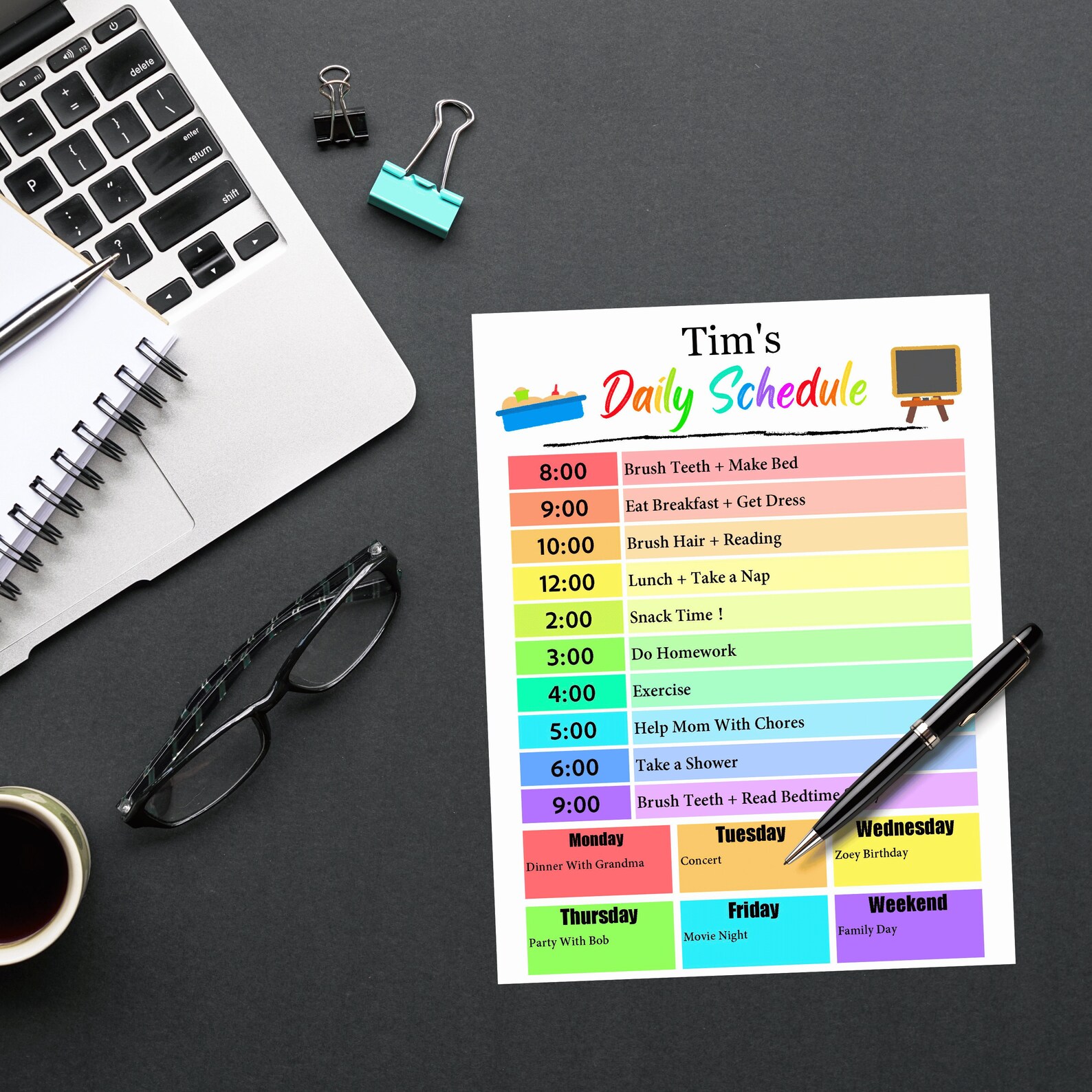 Editable Kids Daily Schedule All Color Bundle the Ultimate ...