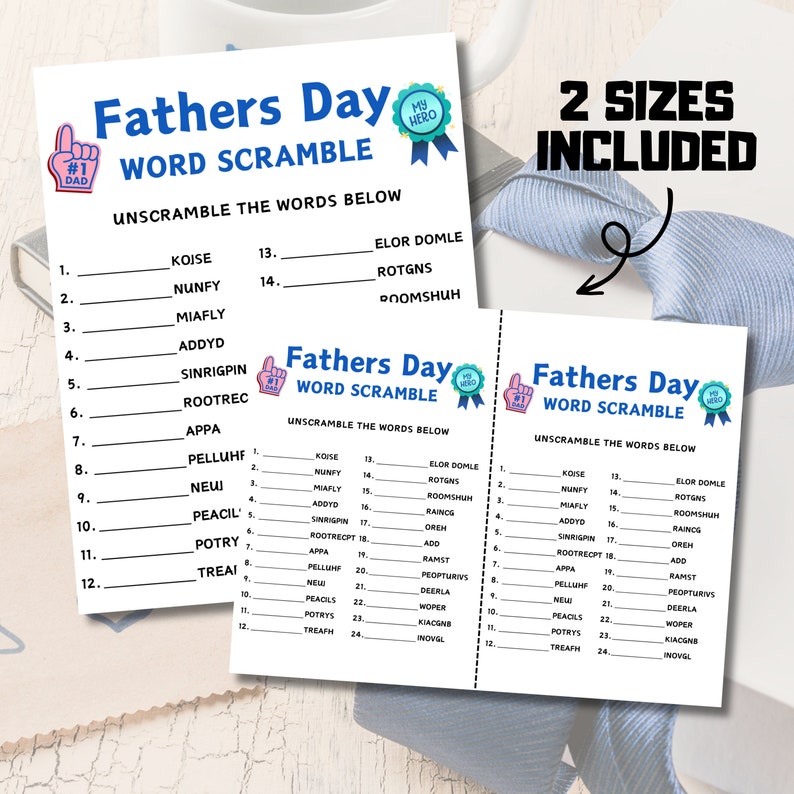 Fathers Day Word Scramble Game Word Game for Adults and Kids Scramble ...