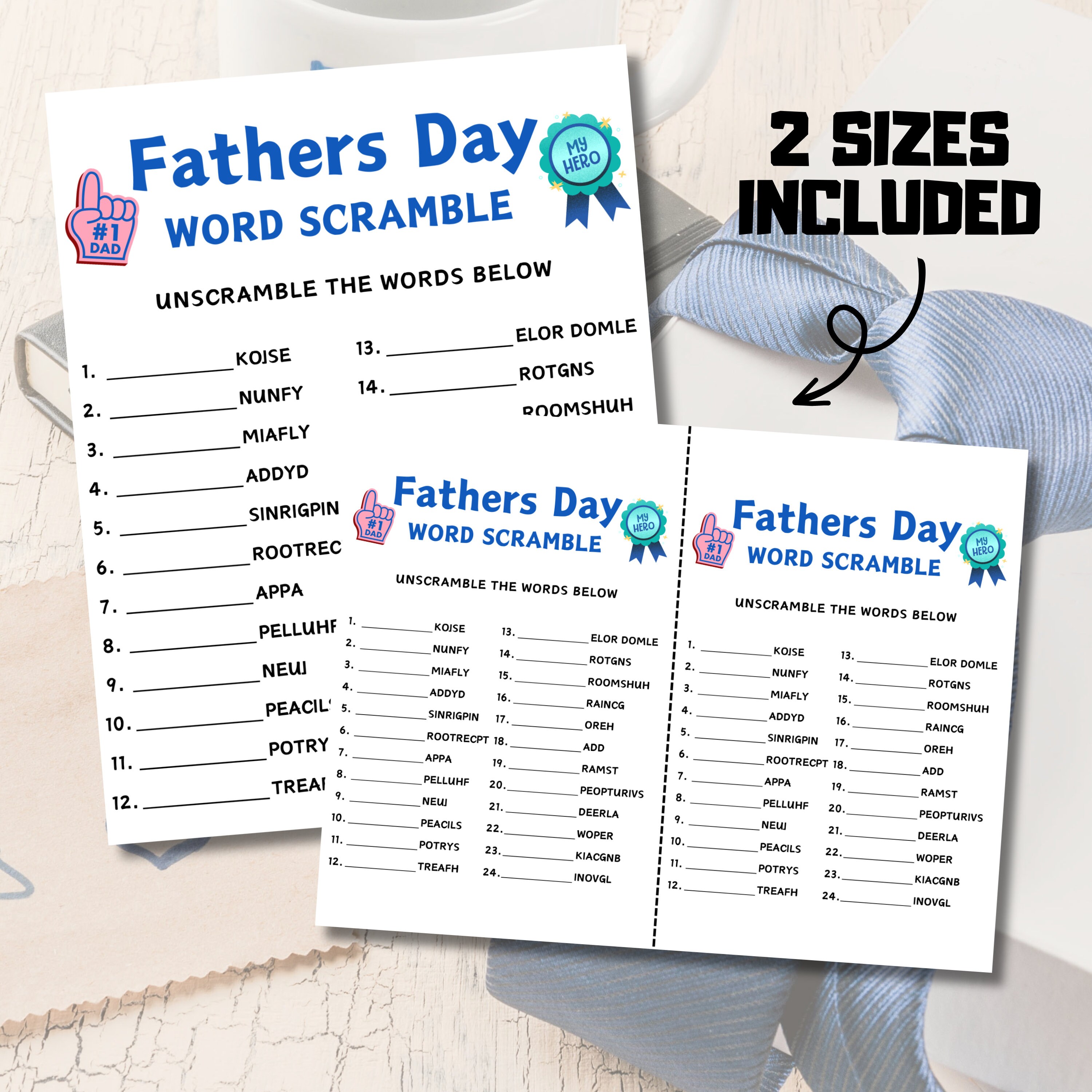 Fathers Day Word Scramble Game Word Game for Adults and Kids Scramble ...