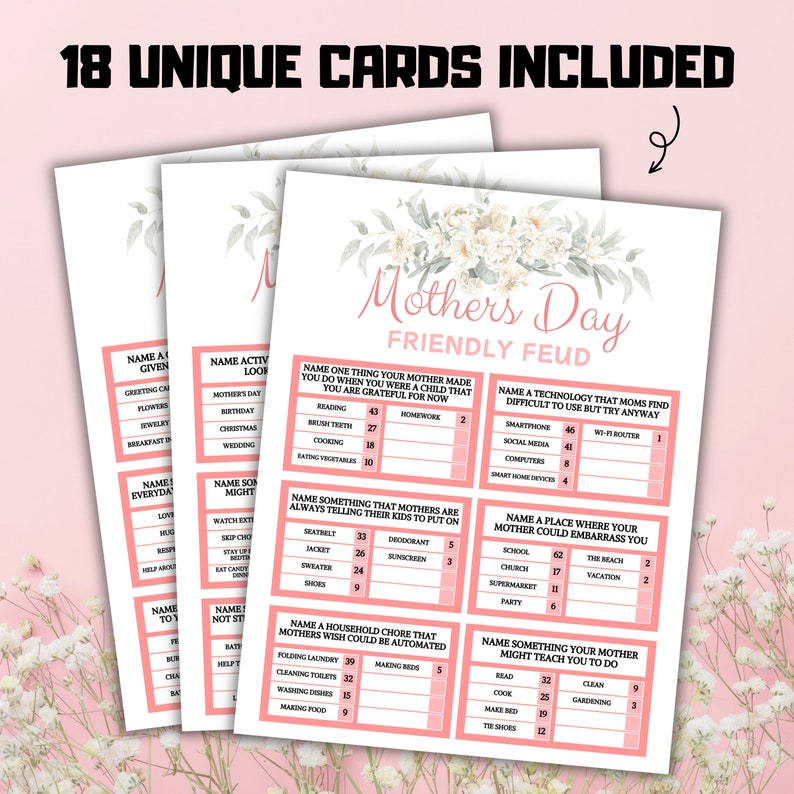Mothers Day Friendly Feud Game | Mothers Day Trivia Game | Mothers Day ...