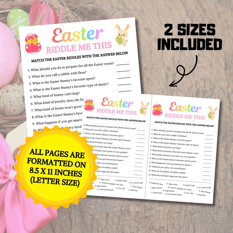 Easter Riddle Me This Game | Printable Easter Party Riddles Game ...