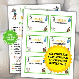 What's Your Golf Name Game | Printable Golf Name Generator | Minimalist ...