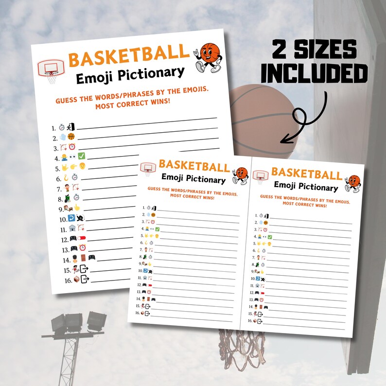 Basketball Emoji Pictionary Game | NBA Emoji Puzzle Game | Basketball ...