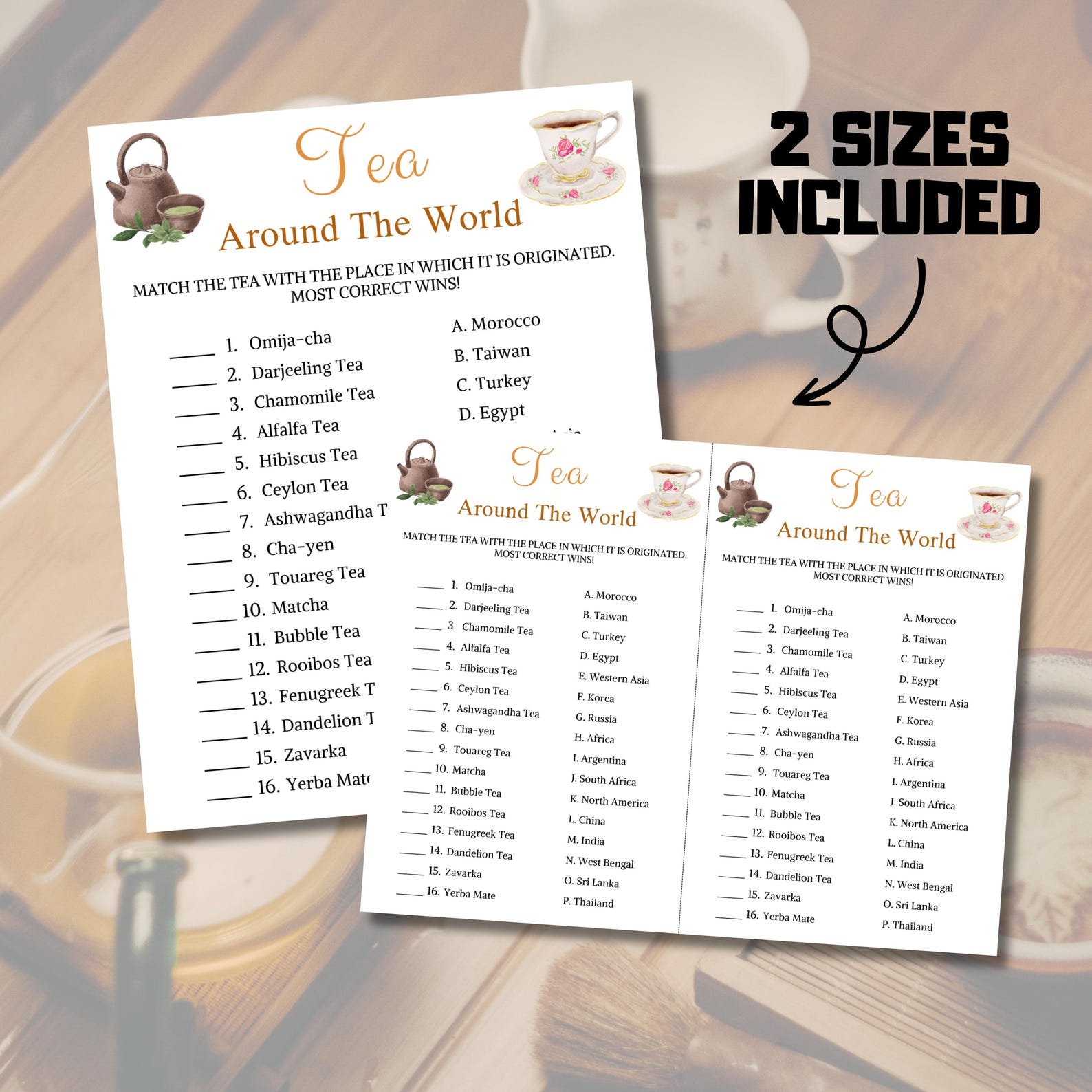 Tea Around the World Game | Minimalist Tea of the World Games ...
