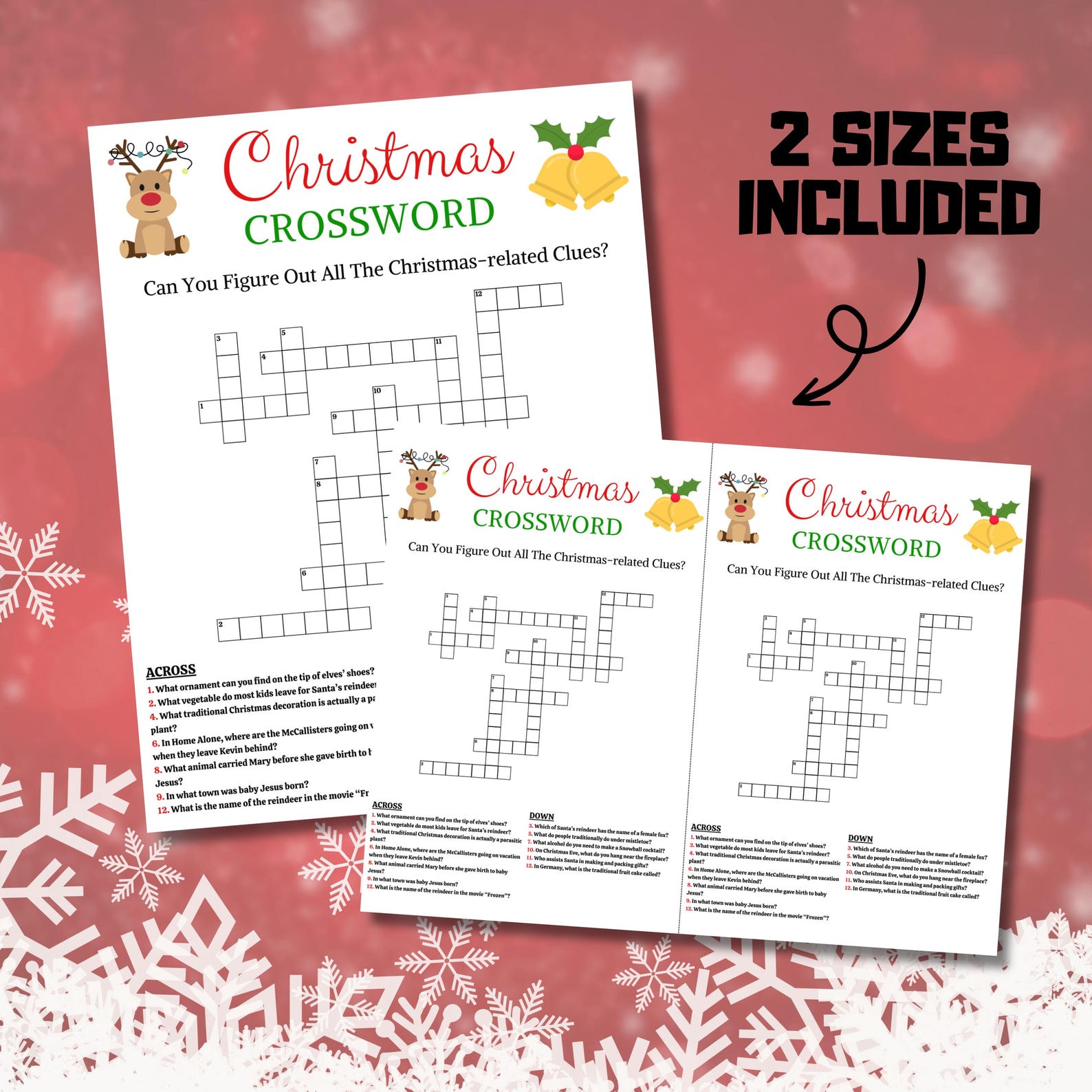 Christmas Crossword Game | Printable Christmas Word Puzzle | Christmas ...