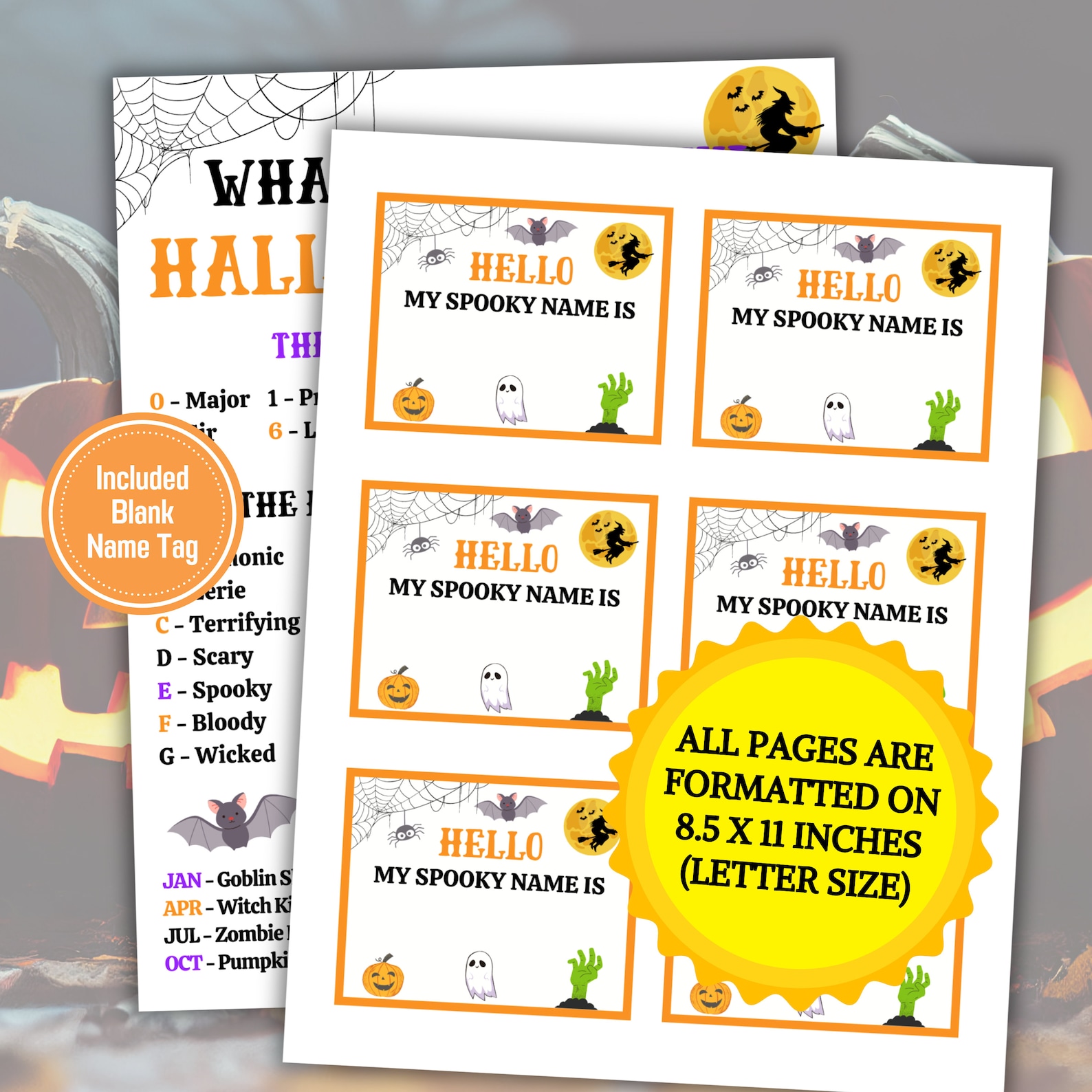 What's Your Spooky Halloween Name Game | Halloween Spooky Name Game ...