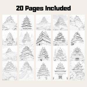Japanese Castle Coloring Book, Historic Architecture, Perfect for Art ...