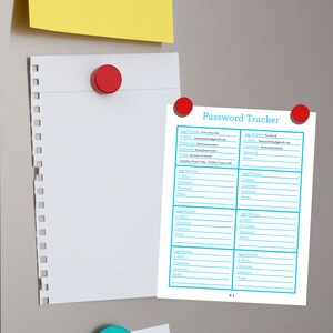 Editable Password Tracker Printable Cool Color Tone, Password Organizer ...
