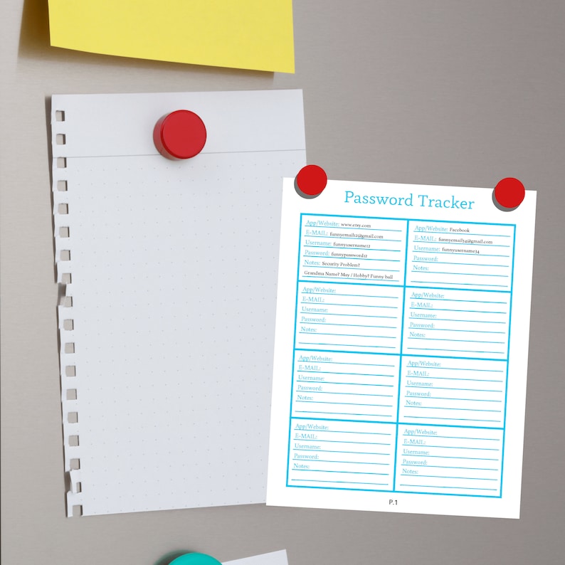Editable Password Tracker Printable Cool Color Tone, Password Organizer ...