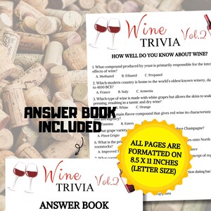 Wine Trivia Game Vol.2 | Wine Knowledge Quiz Game | Printable Wine ...