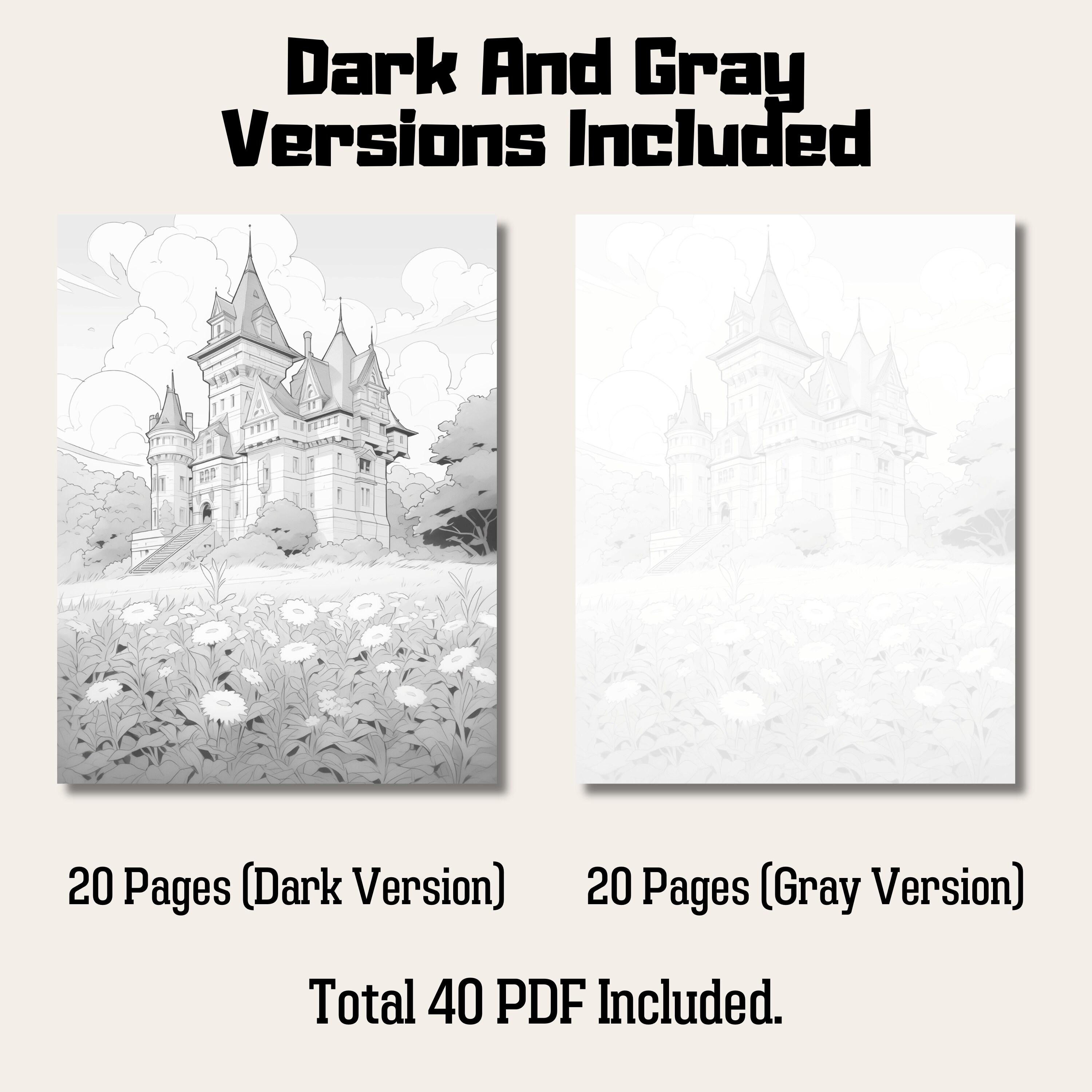 20 Pages English Castle Coloring Book, Journey Through Historic British ...