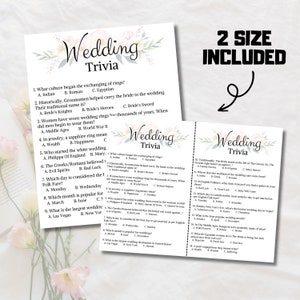 Wedding Trivia Game | Printable Bridal Shower Trivia Quiz | Bridal ...
