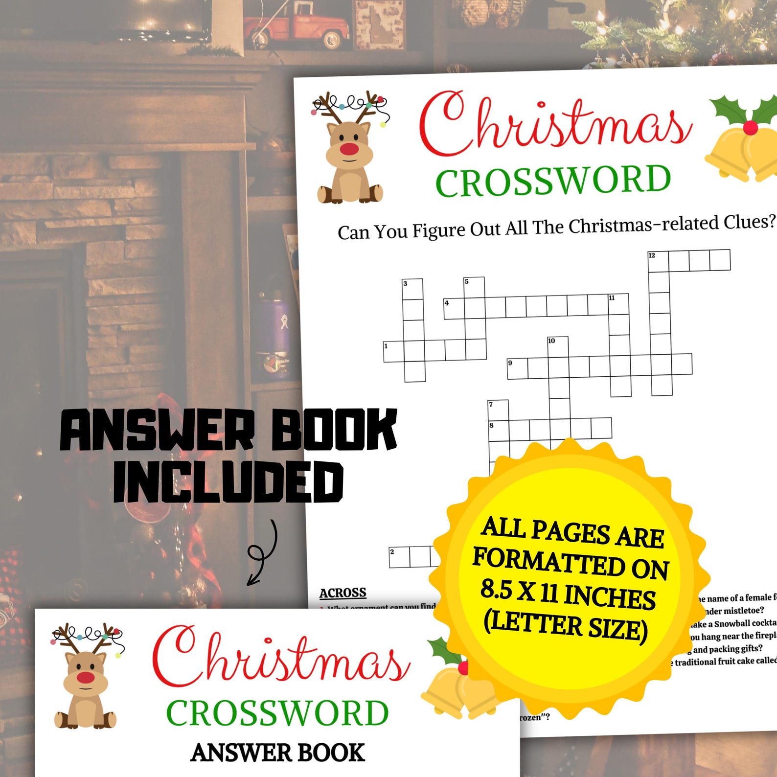 Christmas Crossword Game | Printable Christmas Word Puzzle | Christmas ...