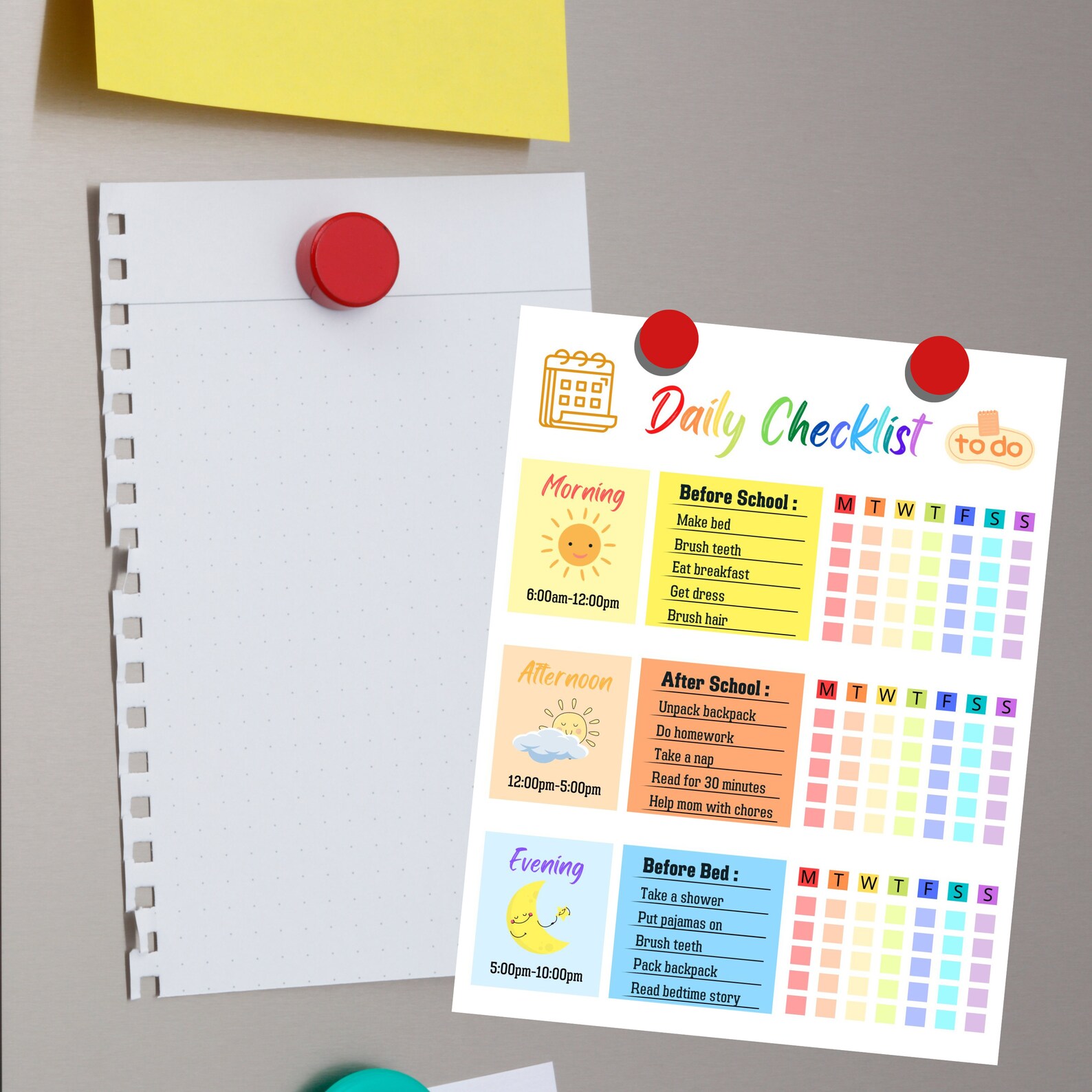 Kids Editable Daily Checklist Kids Morning/bedtime Checklist - Etsy