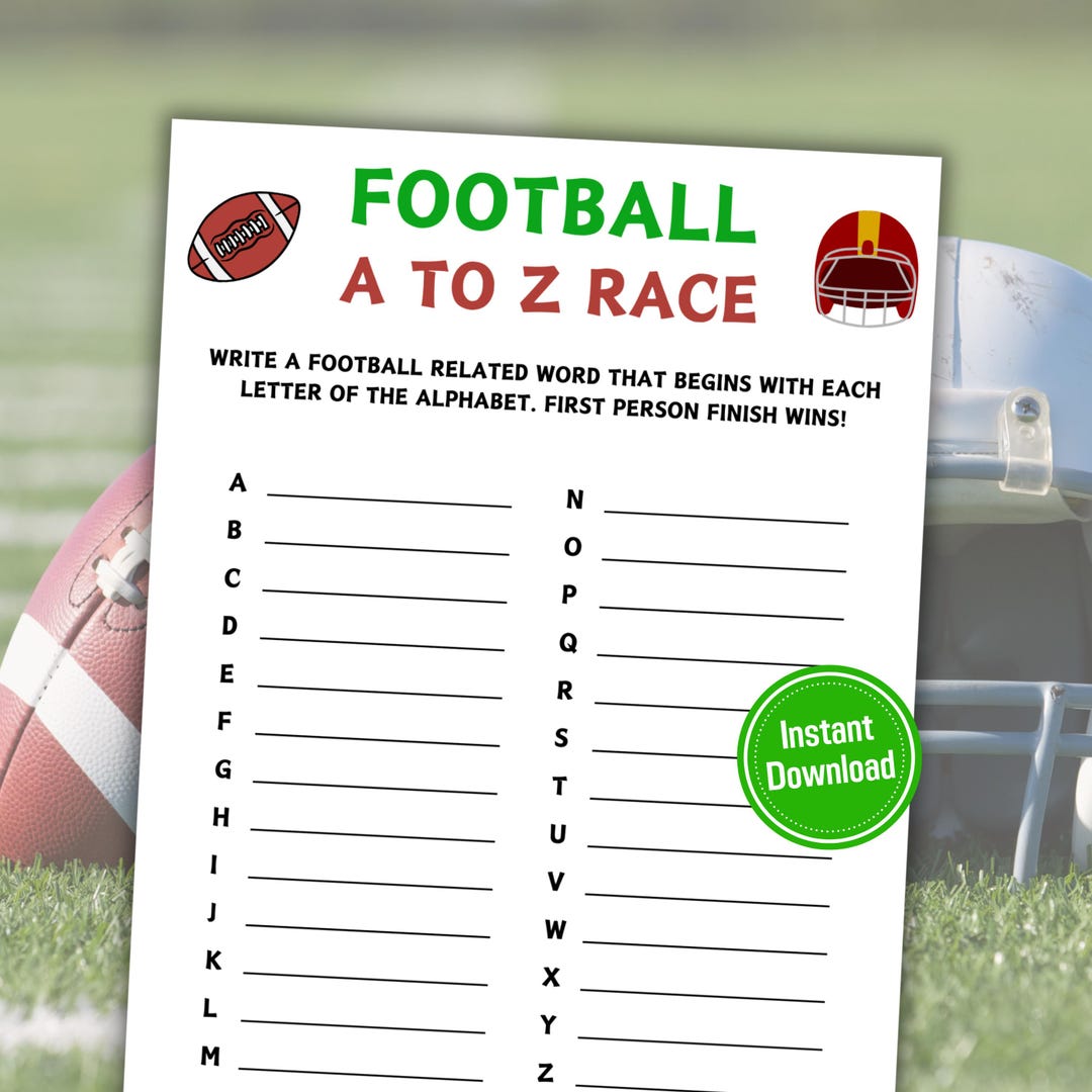 Football A to Z Race Game | American Football ABC Race Game | Alphabet ...