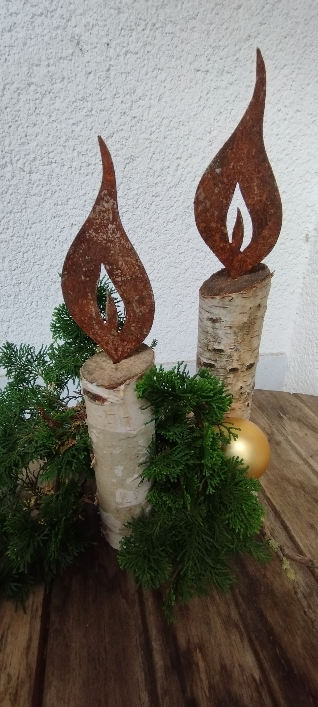 Flammen Edelrost Metall Rost Flamme Dekoration Kerze Weihnachten Deko ...