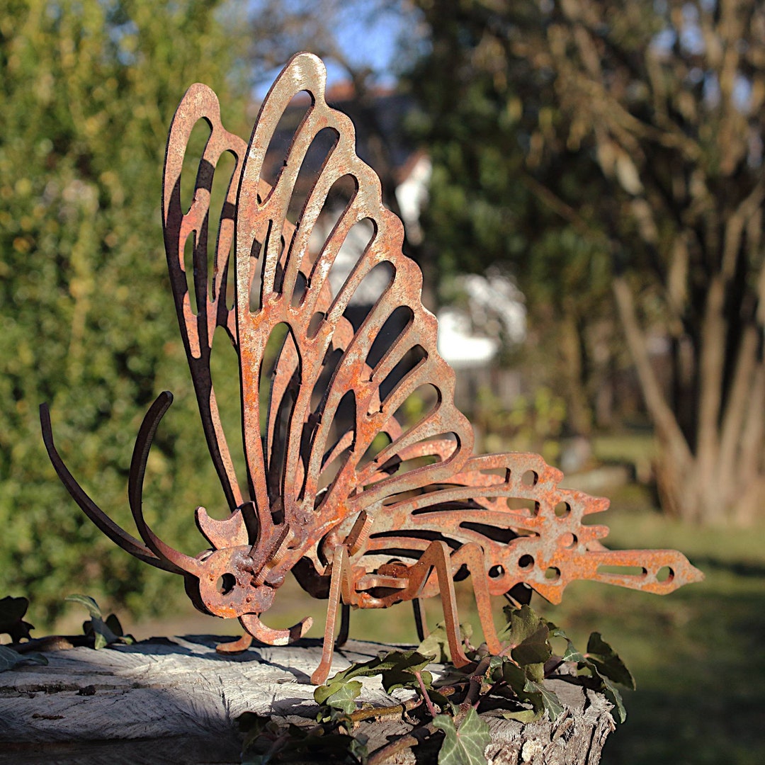 Butterfly 3D Art Patina Decorative Garden Animal Insect Rust Look - Etsy