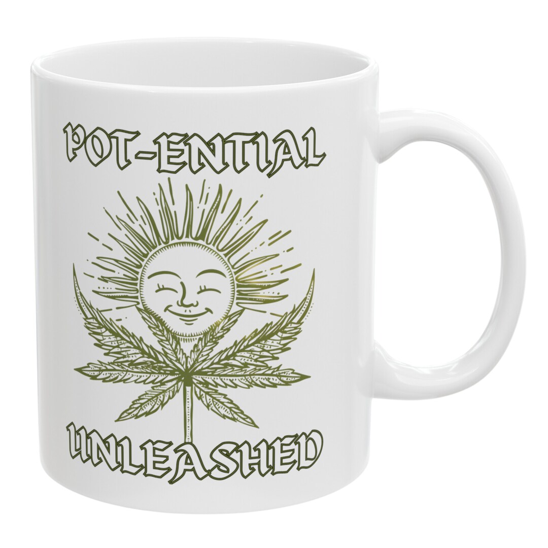 Sun Weed Leaf Smoking 420 11oz Ceramic Mug, Gift for Stoner Best Friend ...