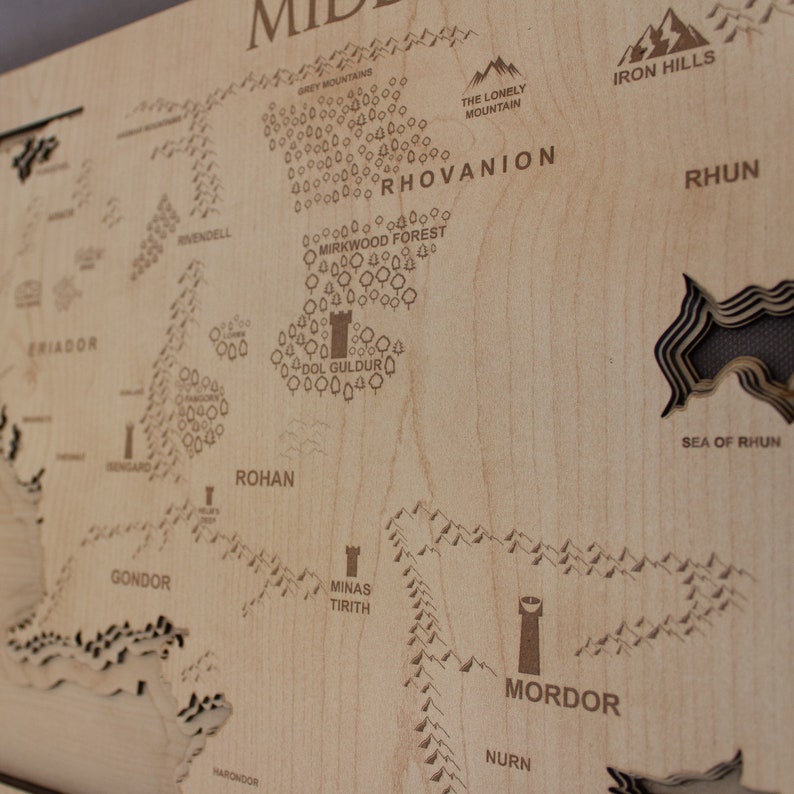 Lotr Middle-earth Map 3d-like Digital Files. Ready to Laser - Etsy