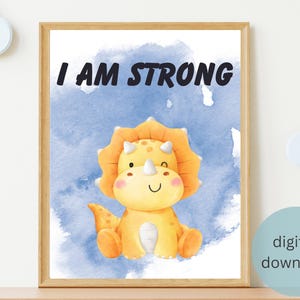 Dinosaur Nursery Prints, Set of 6, Positive Affirmation, Watercolour ...