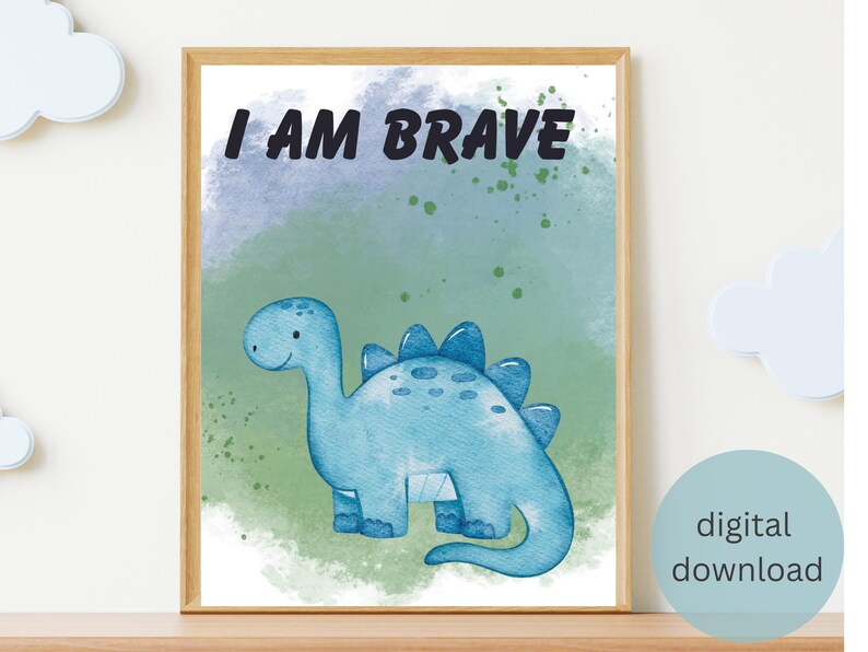 Dinosaur Nursery Prints, Set of 6, Positive Affirmation, Watercolour ...