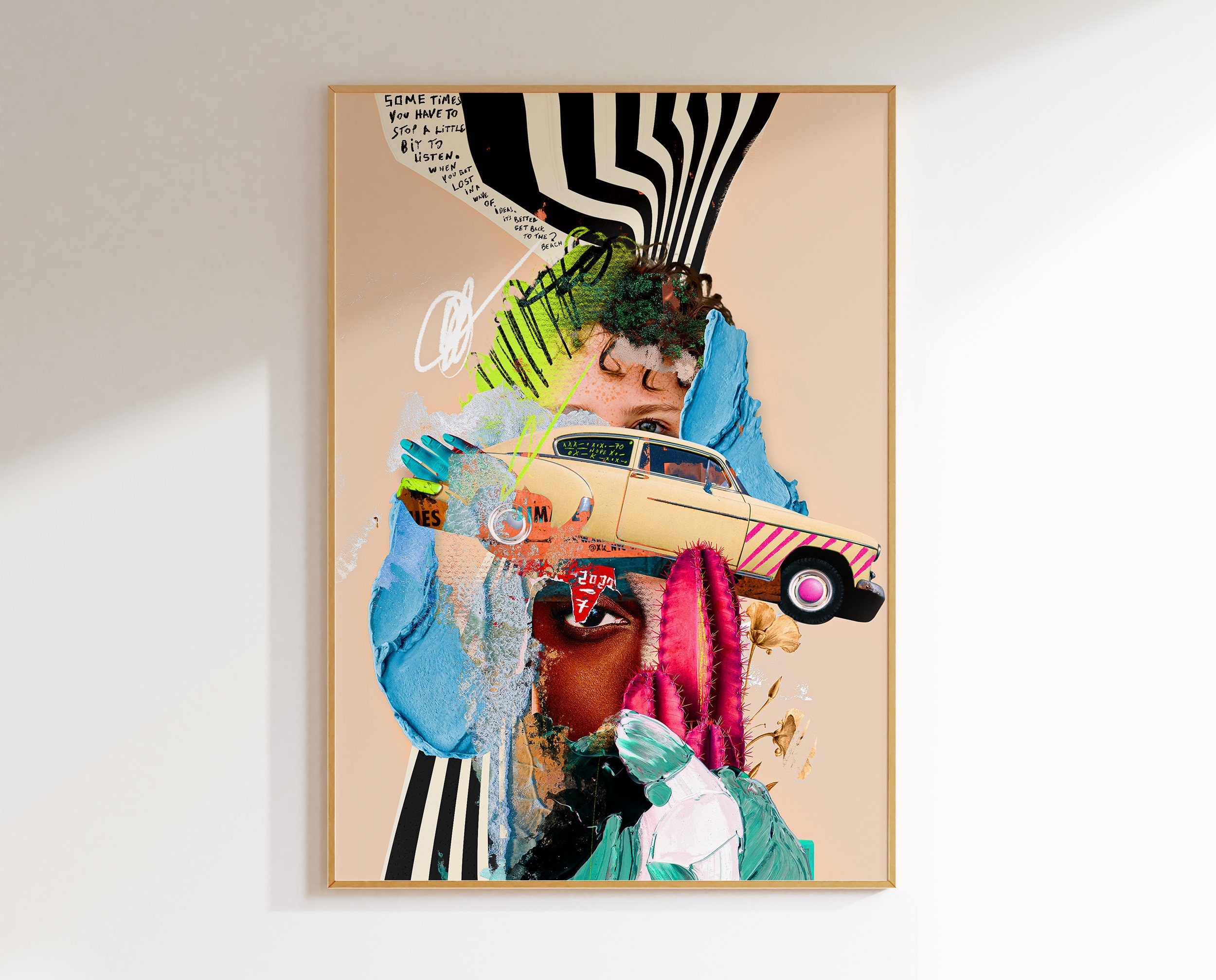 Wave Art Surf, Music Art, Vintage, Modern Inspired Illustration, Art ...