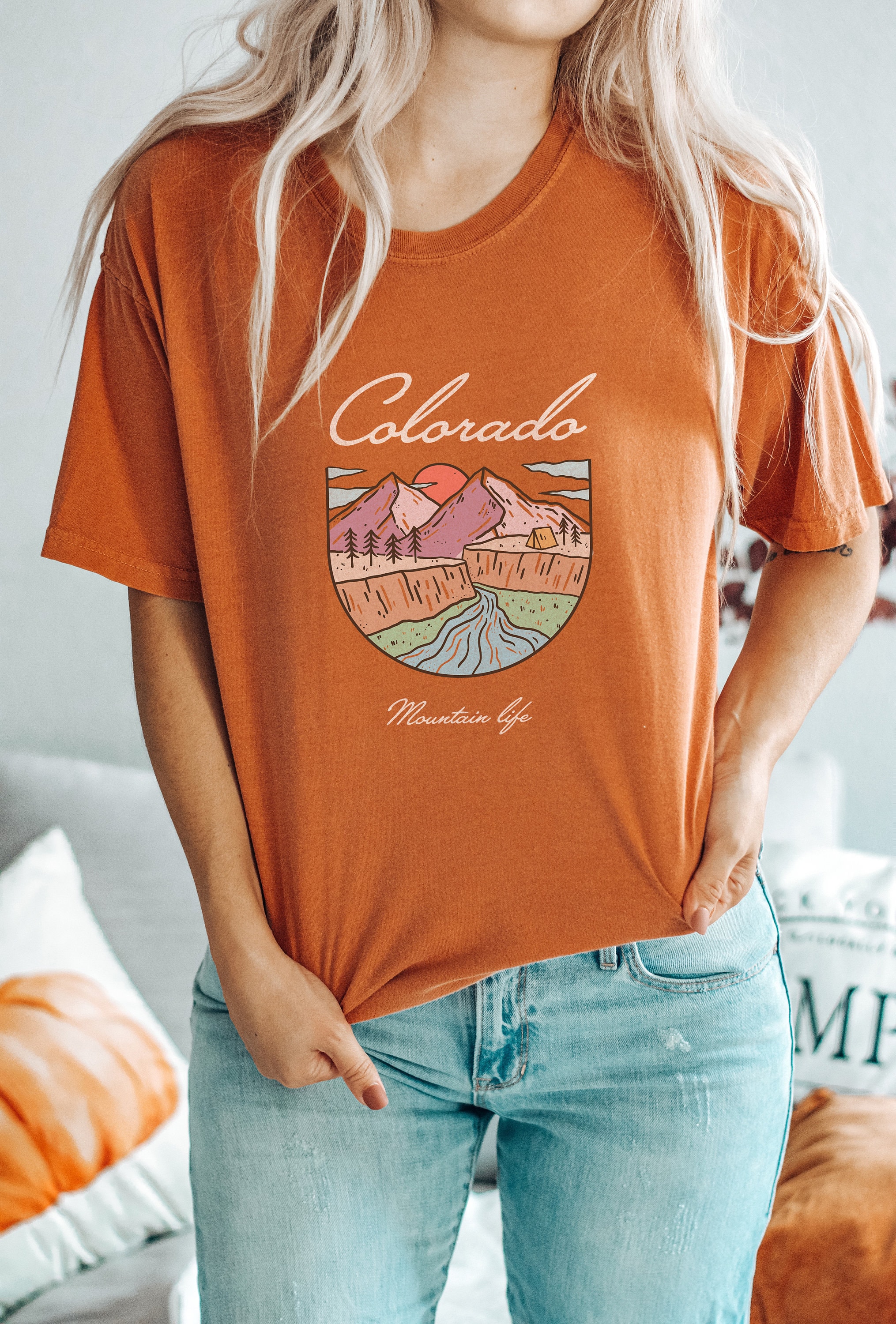 Camisa Retro De Colorado Camiseta De Las Montañas Rocosas Camiseta De