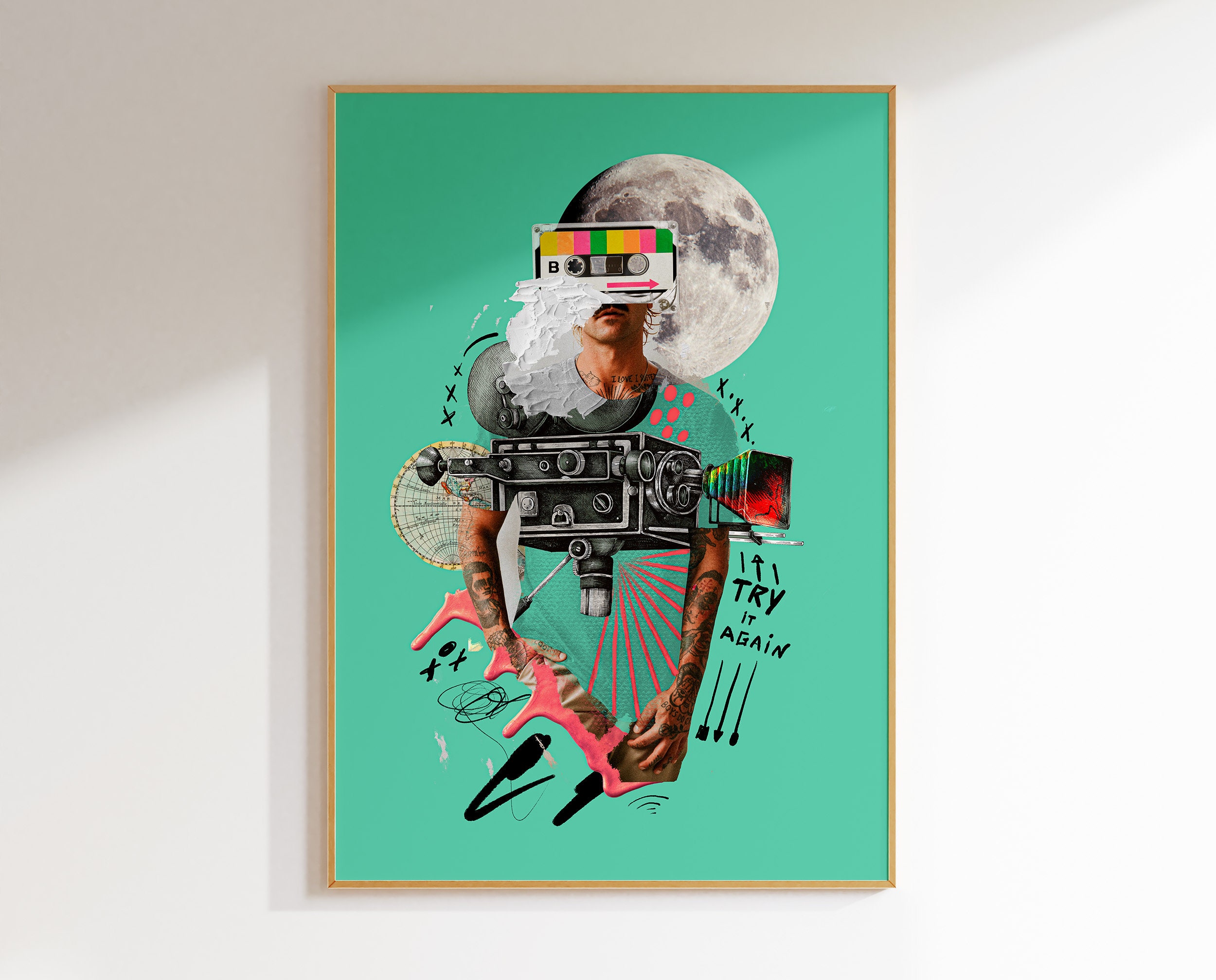 Filmmaking Art, Movie, Boho Poster, Modern Inspired Illustration ...