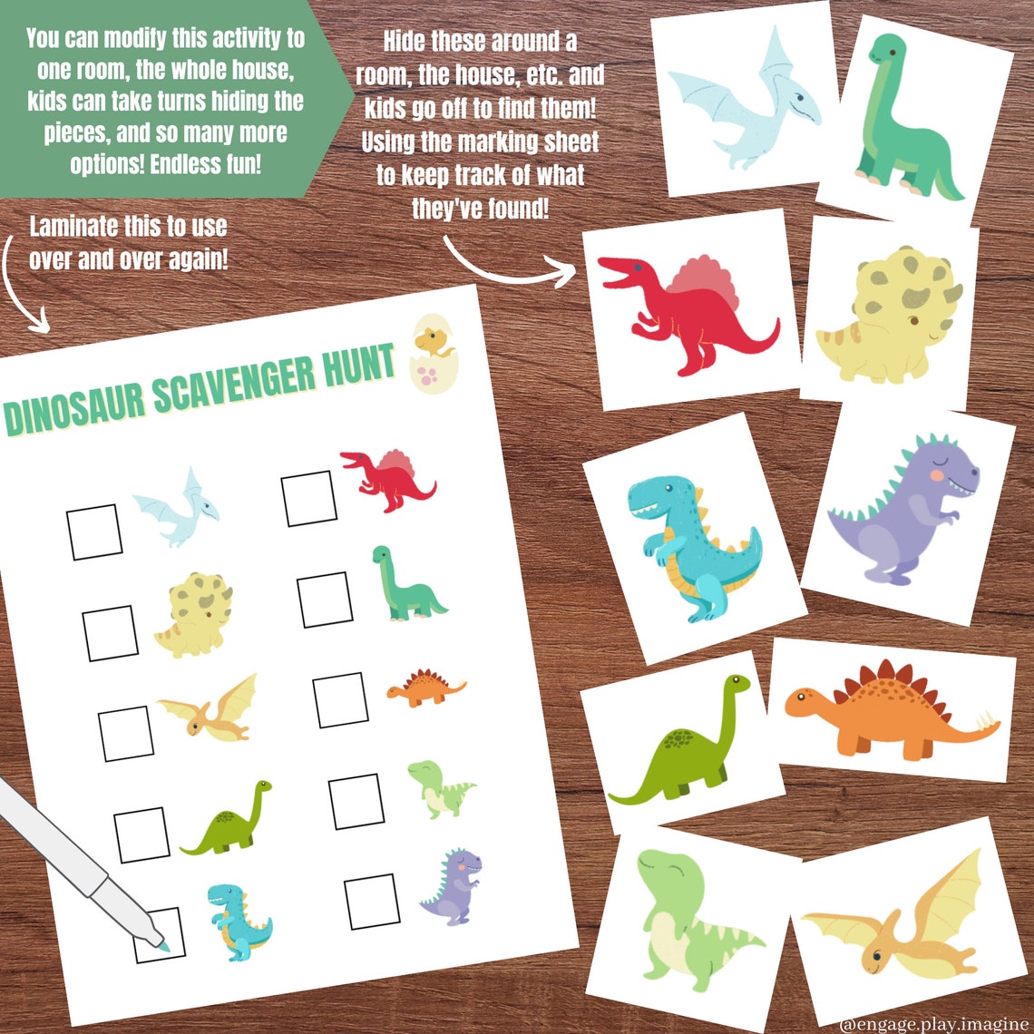 Dinosaur Scavenger Hunt, Indoor Scavenger Hunt for Kids, Dinosaur ...