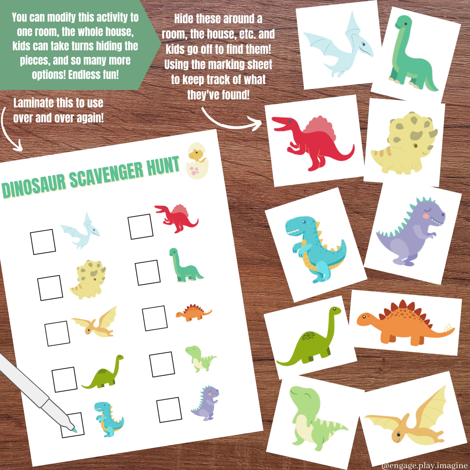 Dinosaur Scavenger Hunt, Indoor Scavenger Hunt for Kids, Dinosaur ...