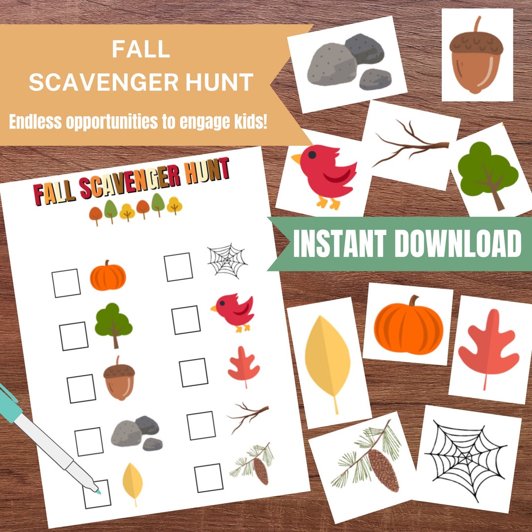 Fall Scavenger Hunt, Indoor Scavenger Hunt for Kids, Fall Activities ...