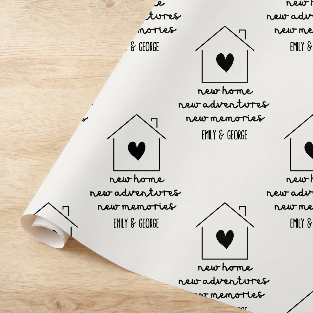 Housewarming Gift Wrap, New Home Wrapping Paper, Custom Home Gift ...