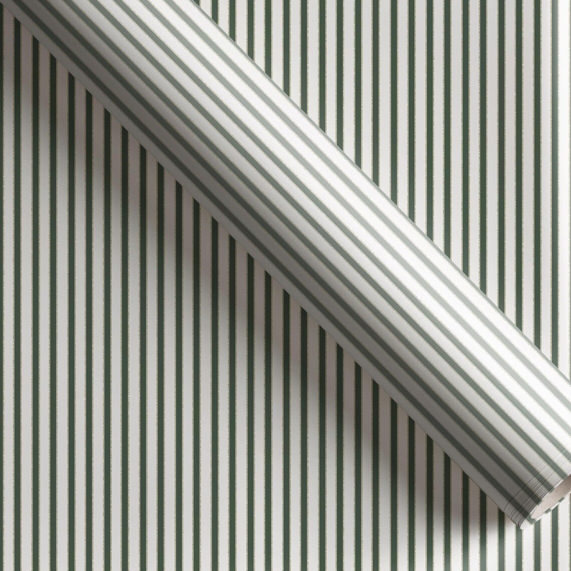Christmas Wrapping Paper Hunter Green Pinstripe - Etsy