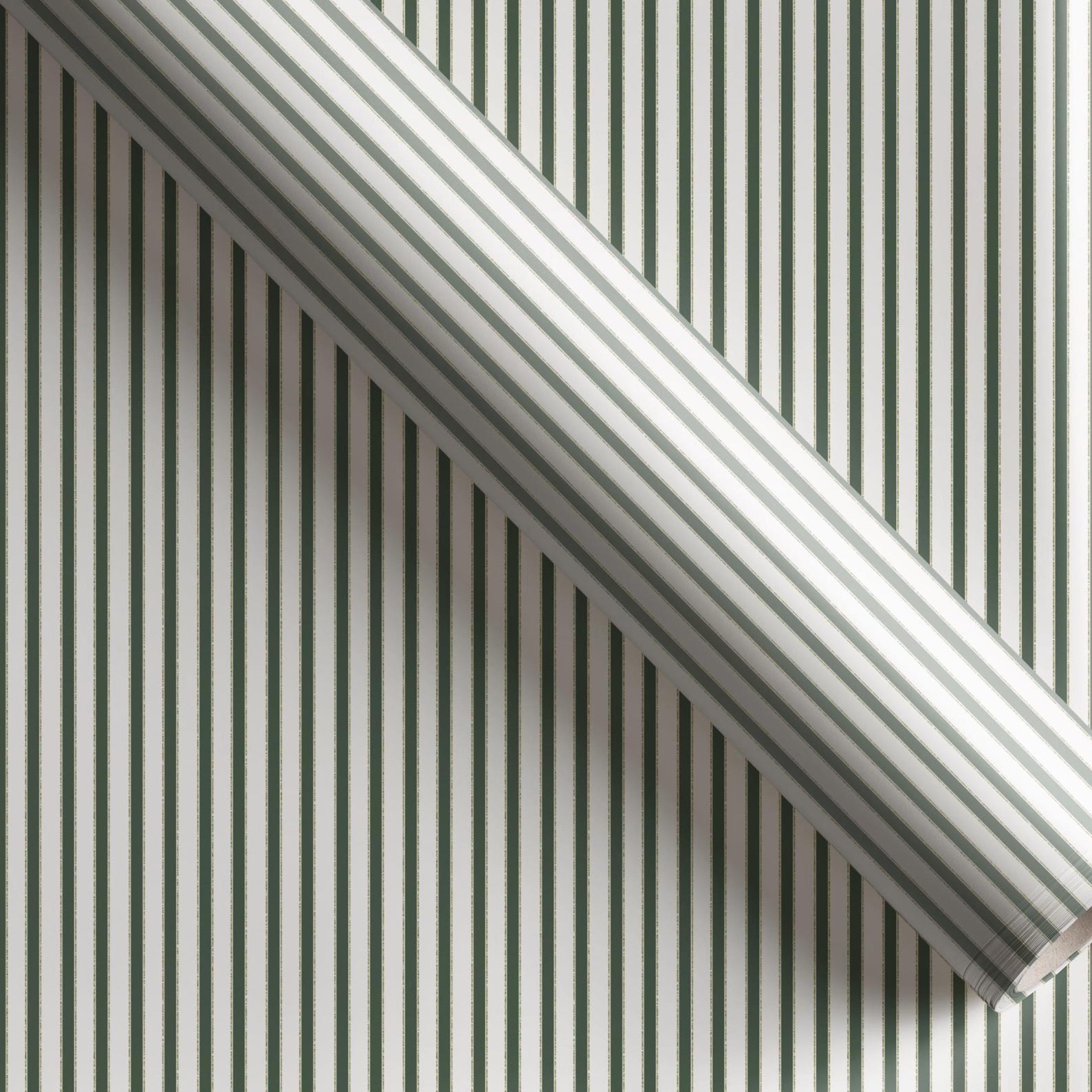 Christmas Wrapping Paper Hunter Green Pinstripe - Etsy